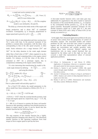 Developments in Control of Time-Delay Systems for Automotive Powertrain Applications | PDF