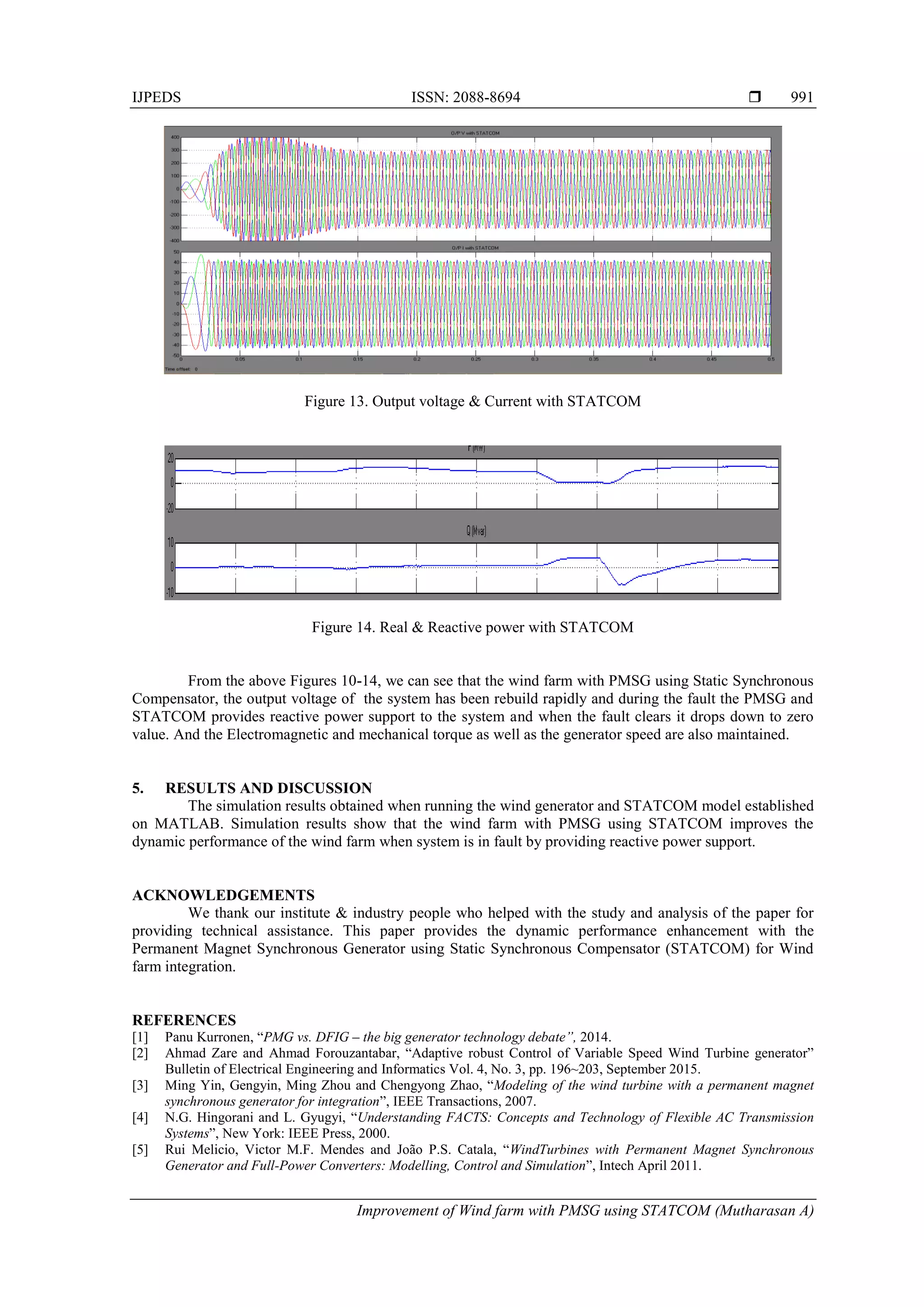 Improvement of Wind farm with PMSG using STATCOM | PDF
