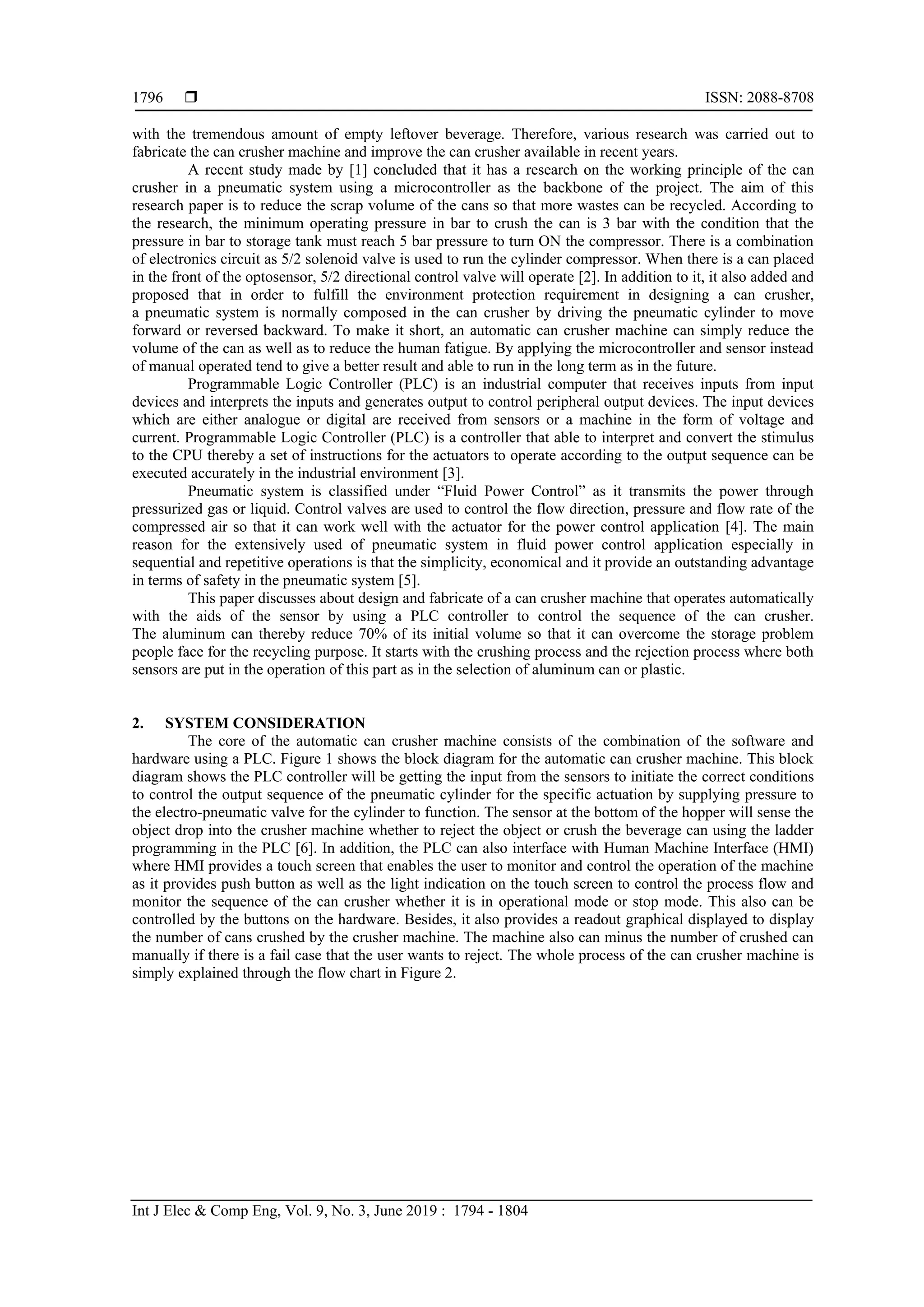 Development of an automatic can crusher using programmable logic ...