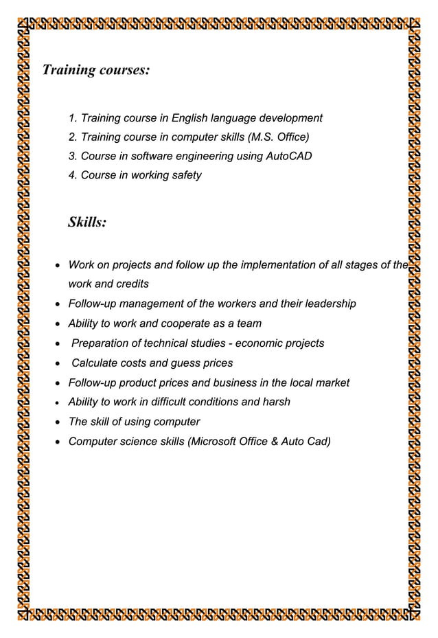 Noor c.v | PDF | Civil Engineering Industry | Industries