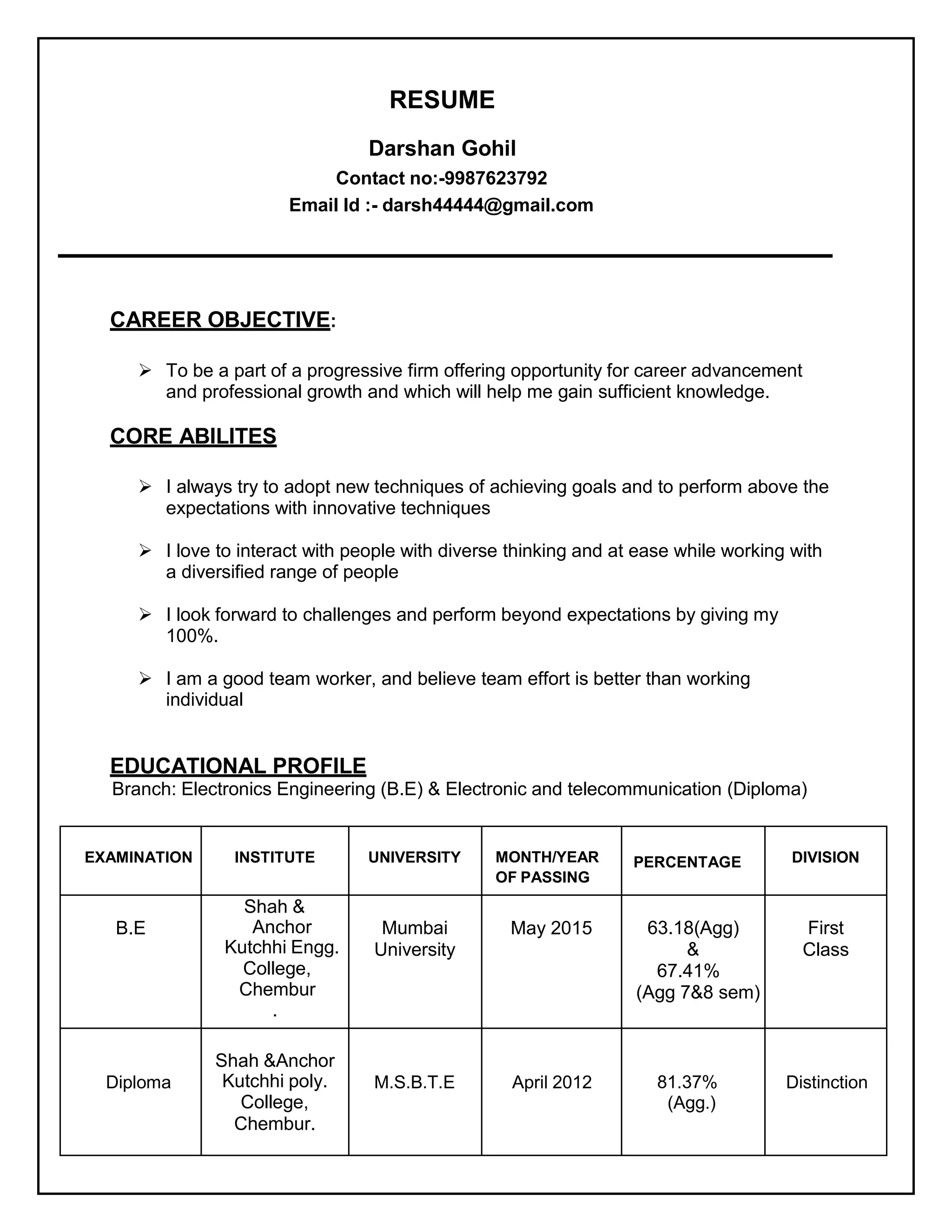 Darshan_RESUME | PDF