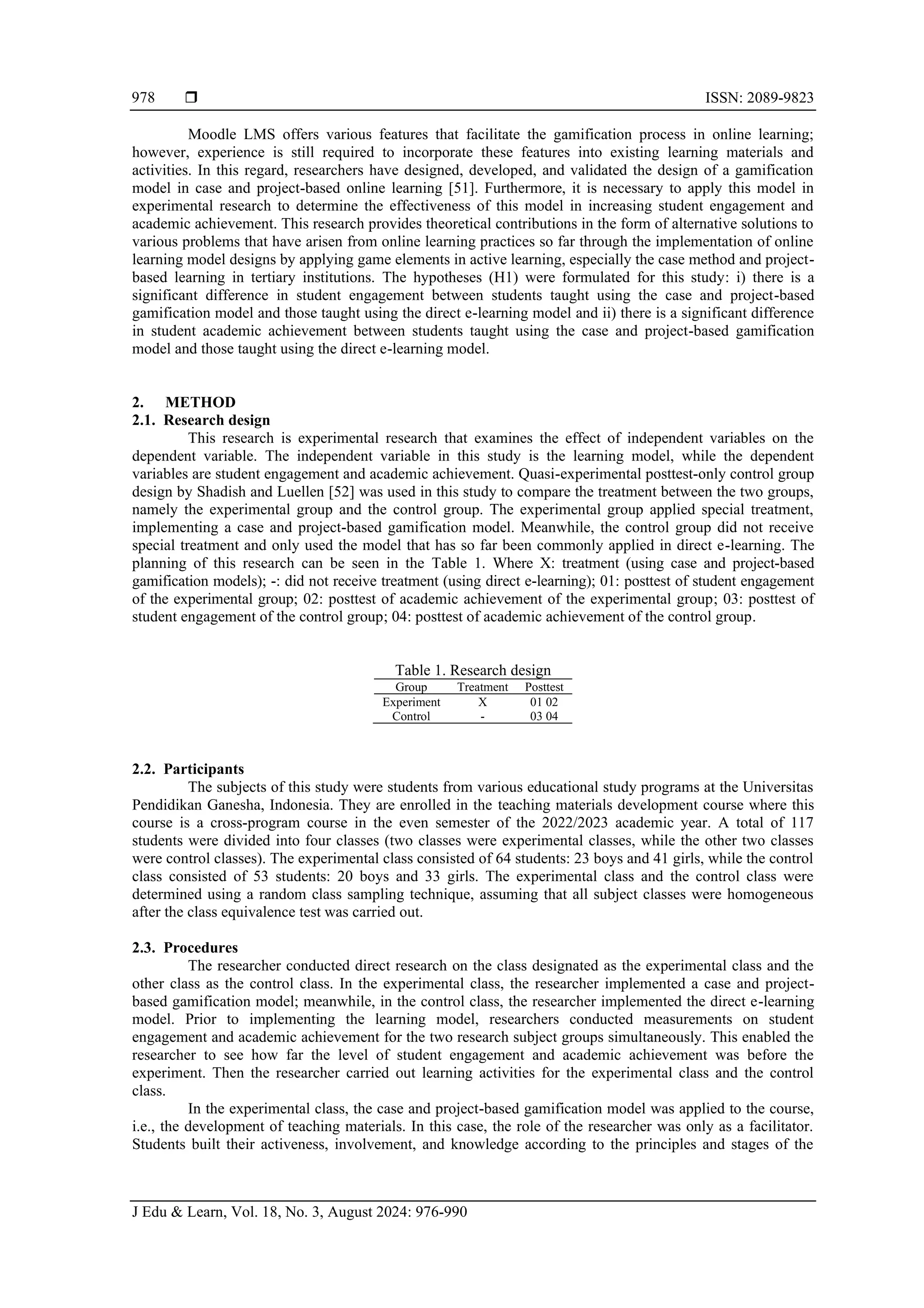 Student engagement and academic achievement: the effect of gamification ...