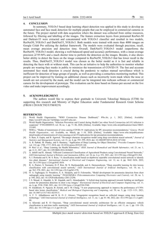 Multiple face mask wearer detection based on YOLOv3 approach | PDF