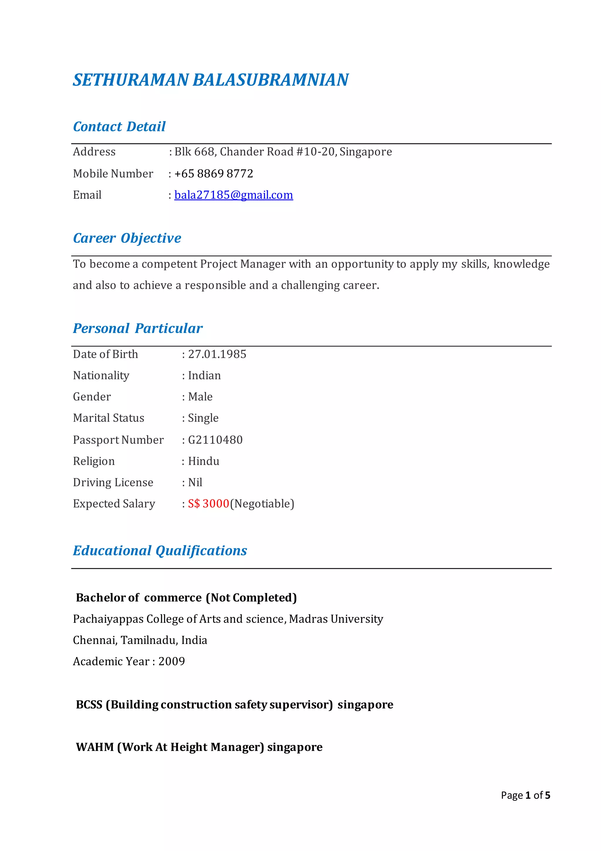 Bala Resume | PDF