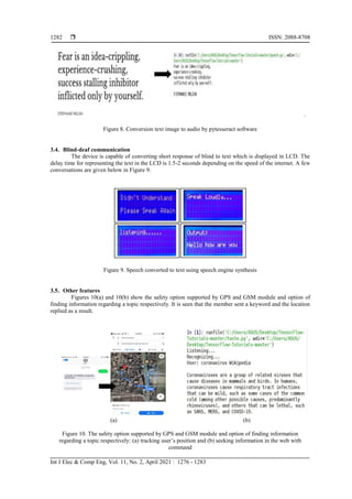 Visual, navigation and communication aid for visually impaired person | PDF