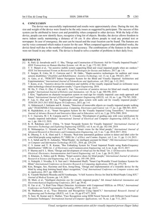 Visual, navigation and communication aid for visually impaired person | PDF