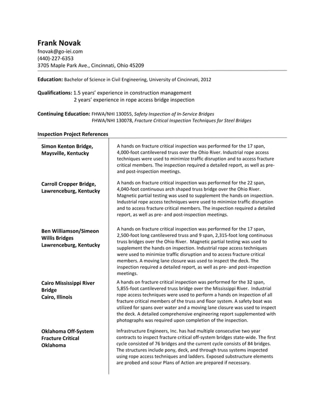 Frank Novak SPRAT Resume | PDF