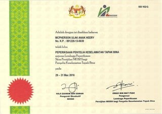 Sijil Lulus SSS Niosh | PDF