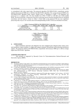 Autonomous radar interference detection and mitigation using neural network and signal ...
