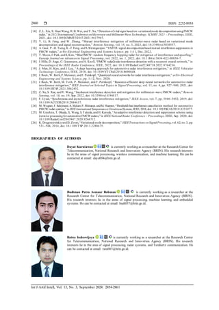 Autonomous radar interference detection and mitigation using neural network and signal ...