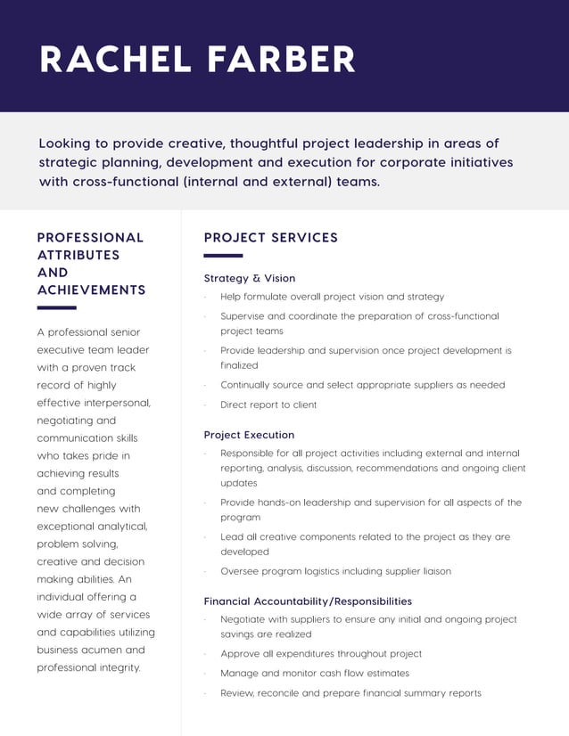 Rachel Farber Resumé | PDF | Executive Leadership & Management | Business