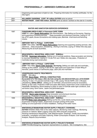 Nkululeko Ncube CV.doc ABRIDGED | PDF