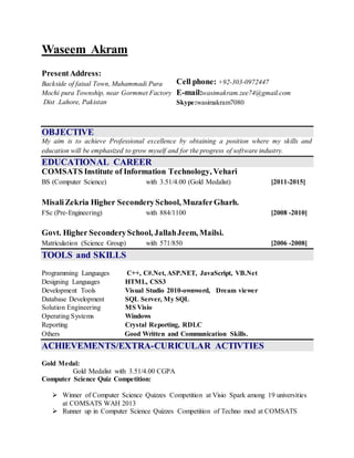 Waseem Akram CV | DOCX