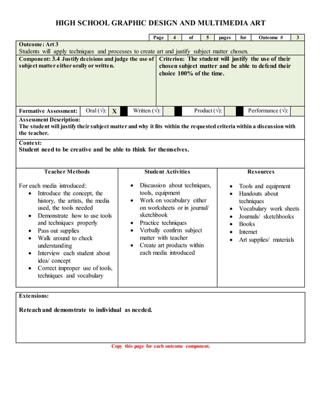 Maiers 9.30 course template | DOCX