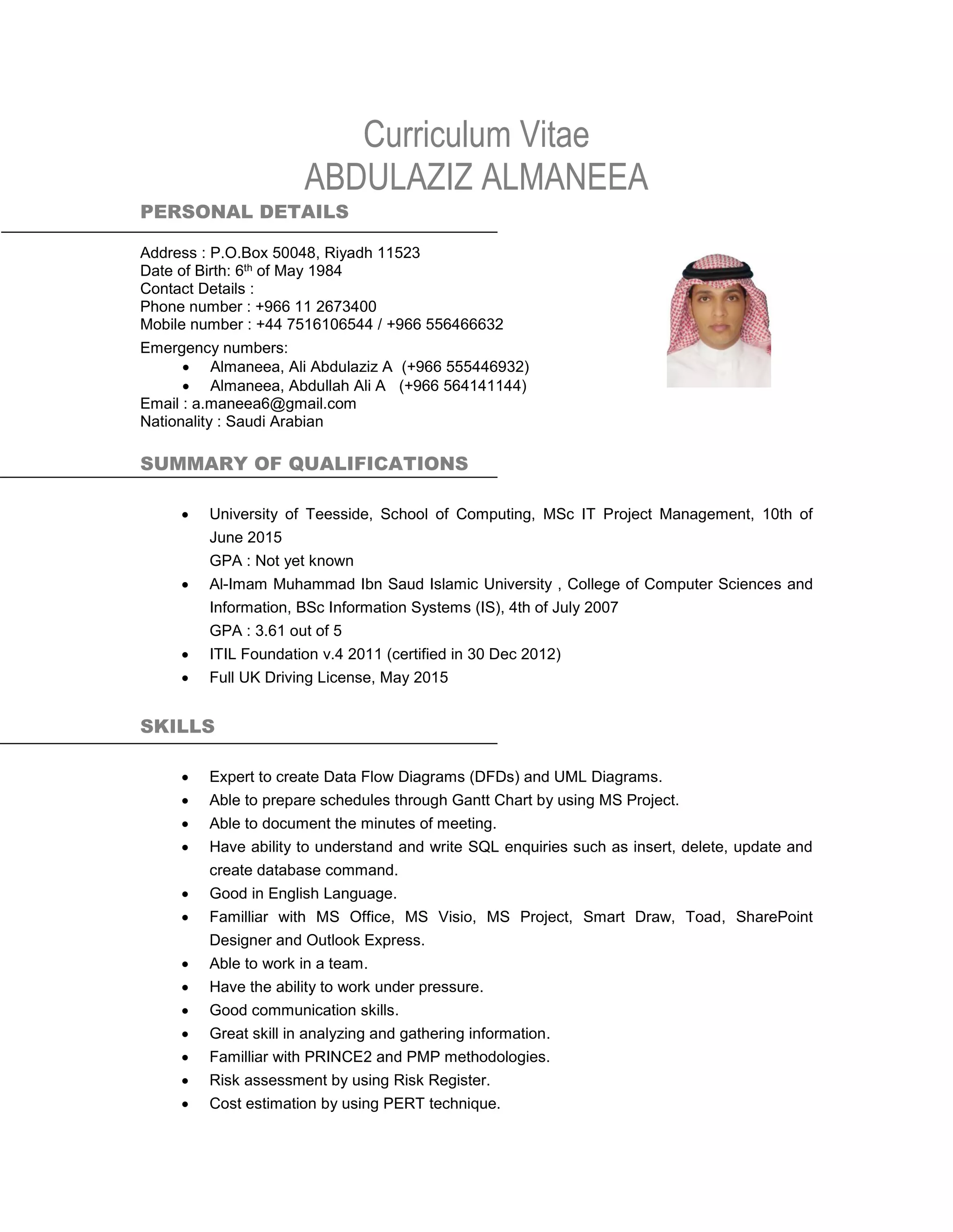 CV - Abdulaziz Almaneea | PDF