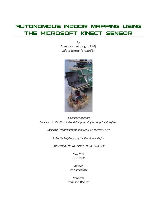 Autonomous Indoor Mapping Using The Microsoft Kinect Sensor | PDF