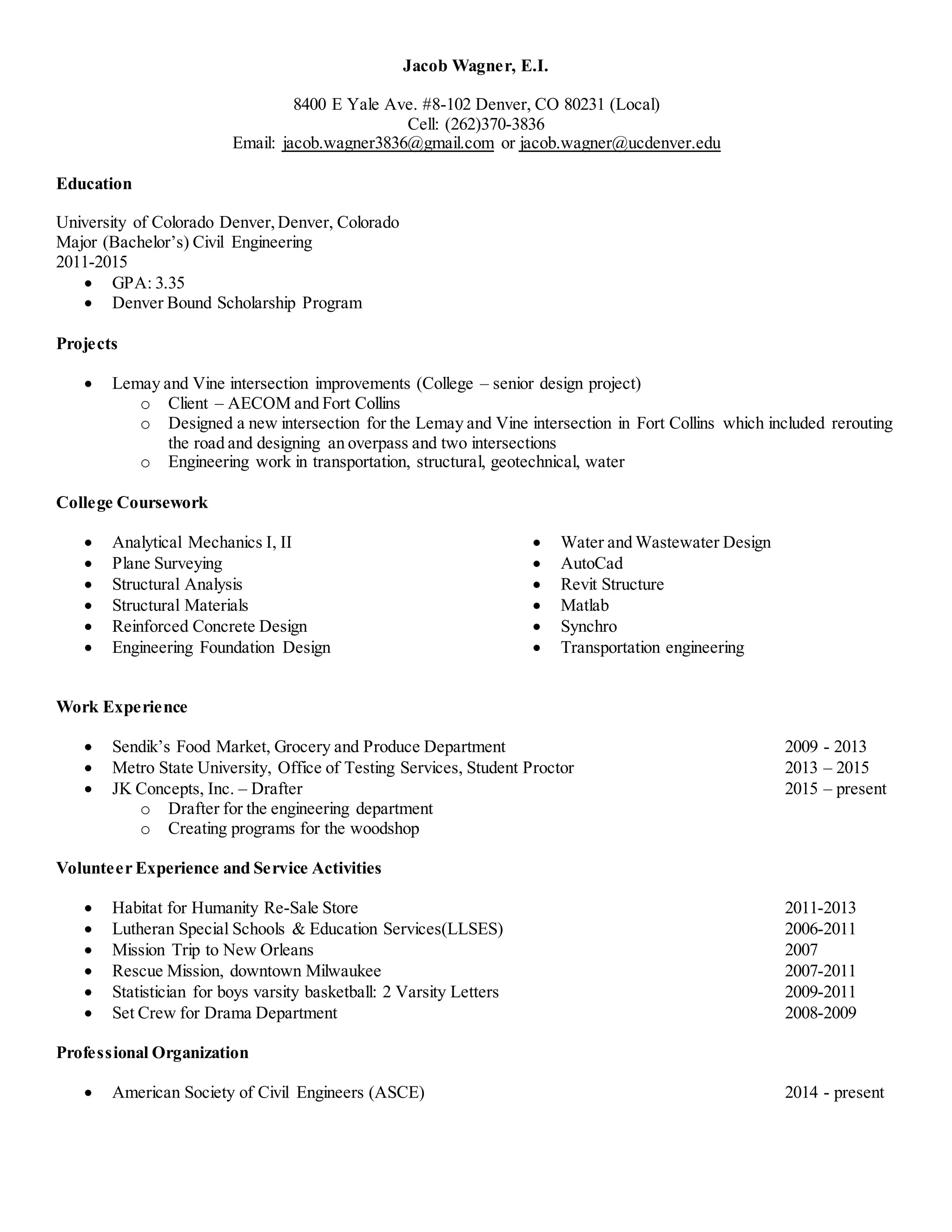 Jacob Wagner Resume | DOCX