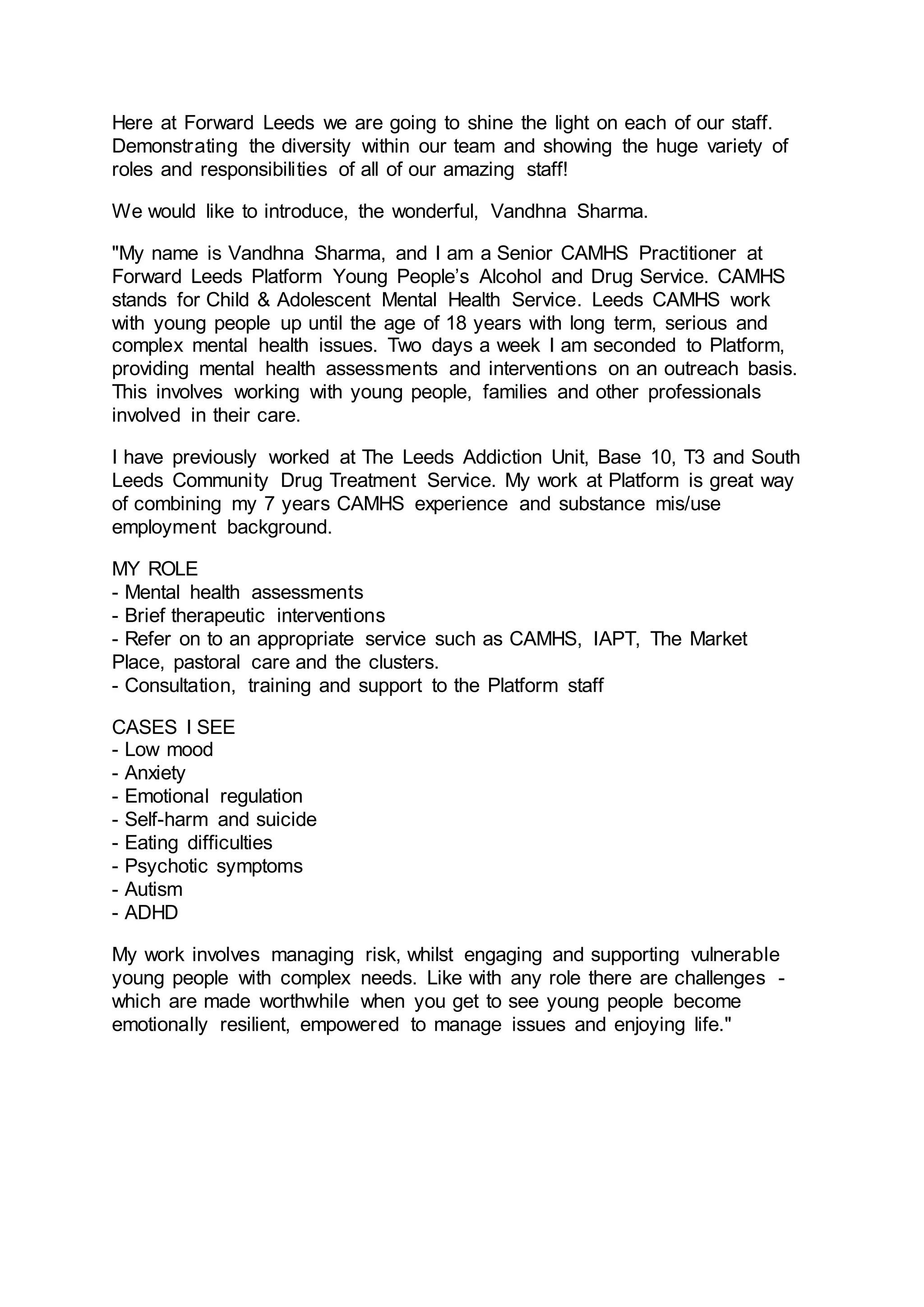 STAFF PROFILE BY FORWARD LEEDS | DOCX