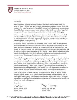 harvard_med_school_-_stress_management Report | PDF