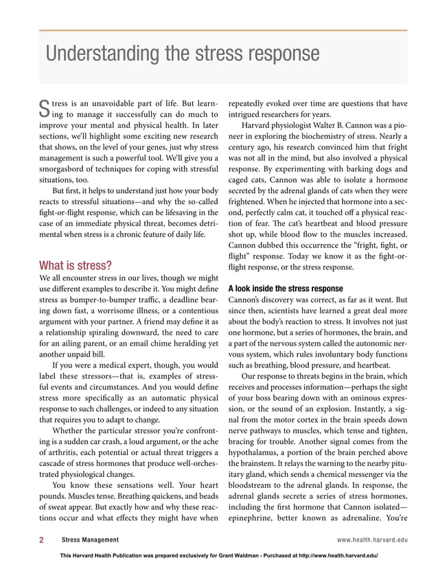 harvard_med_school_-_stress_management Report | PDF