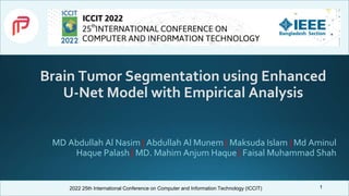 Brain Tumor Segmentation using Enhanced U-Net Model with Empirical Analysis | PPTX
