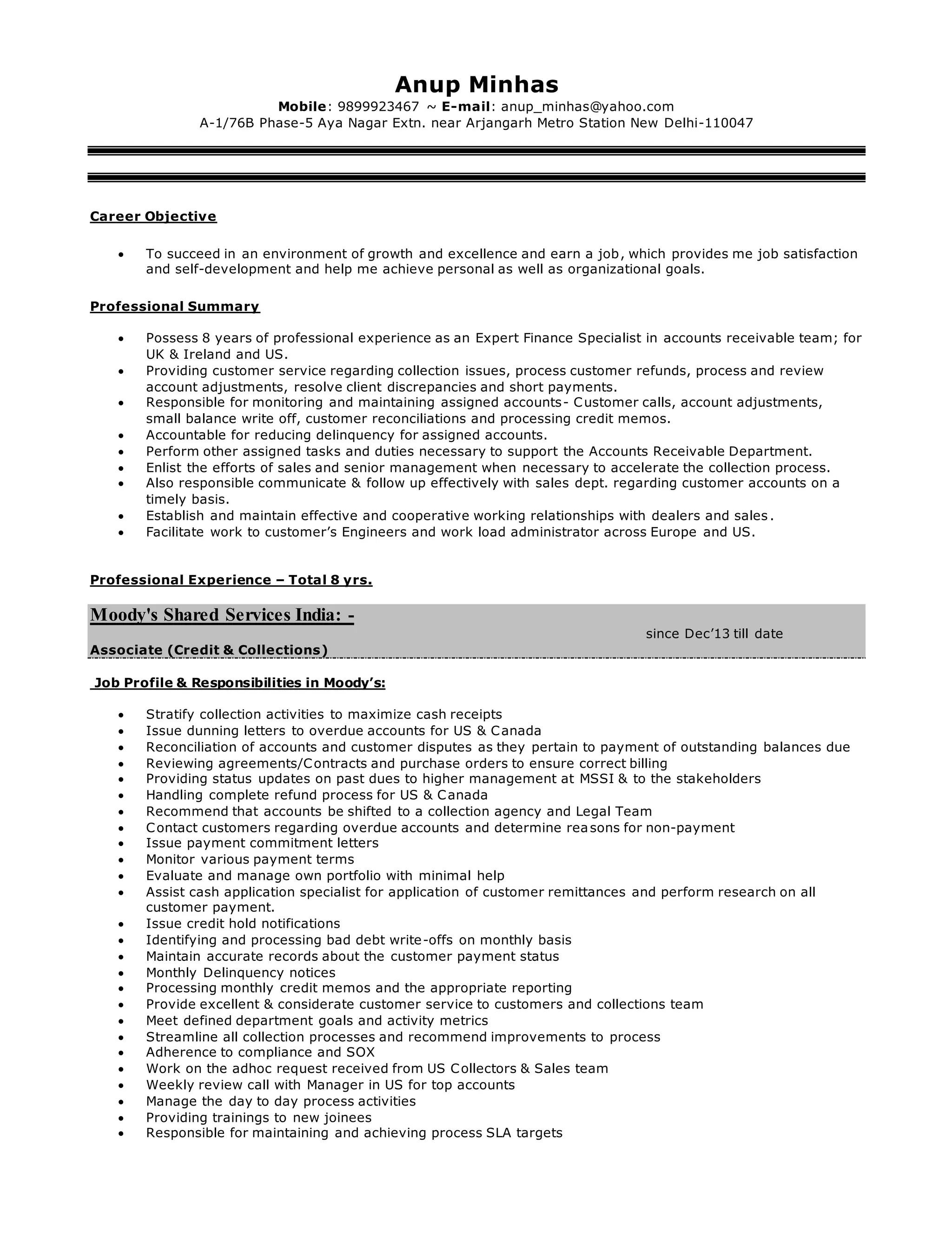 Anup Minhas CV | PDF