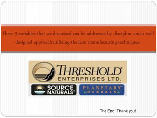 5 VARIABLES in MANUFACTURING PRODN | PPTX