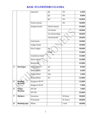 KGIL stationers quotation new version | PDF