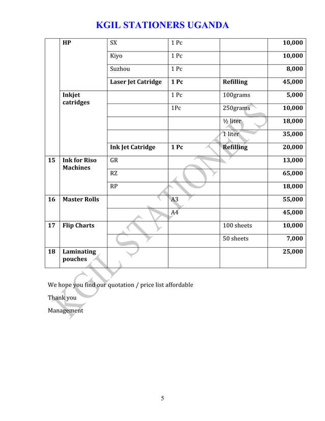 KGIL stationers quotation new version | PDF | Computing | Technology ...