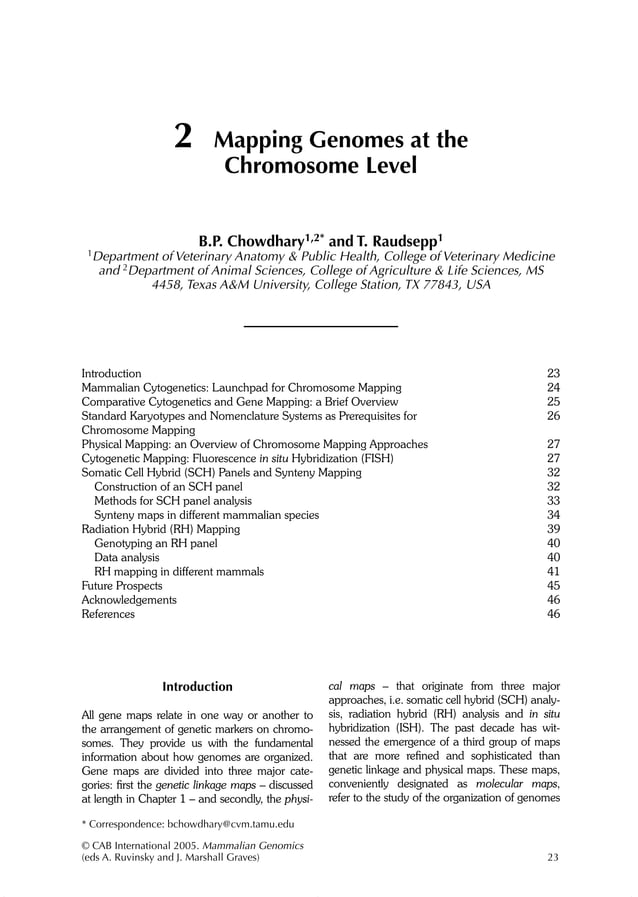 Mammalian genomics First Edition Anatoly Ruvinsky | PDF