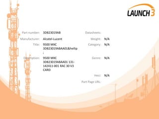 Alcatel-Lucent 3DB23019AB | PPT