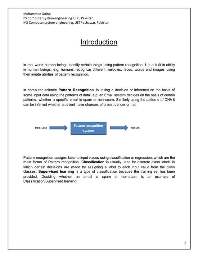 Pattern Recognition #1 - Gulraj | DOCX