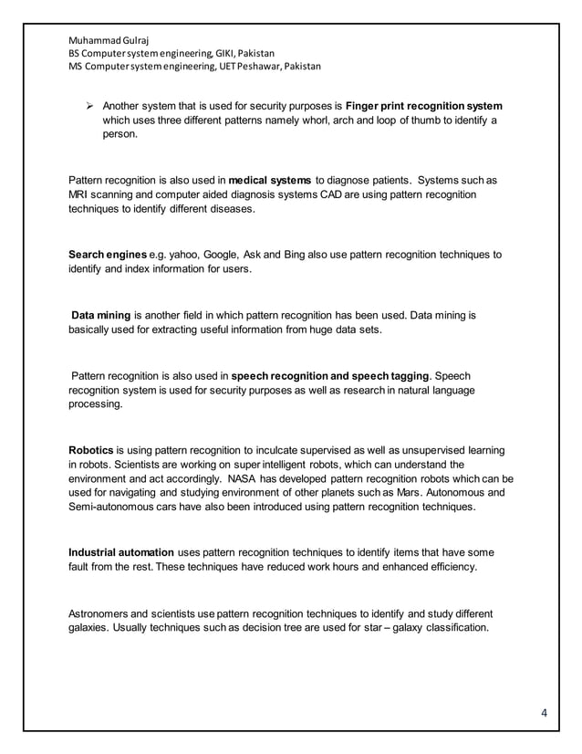 Pattern Recognition #1 - Gulraj | DOCX