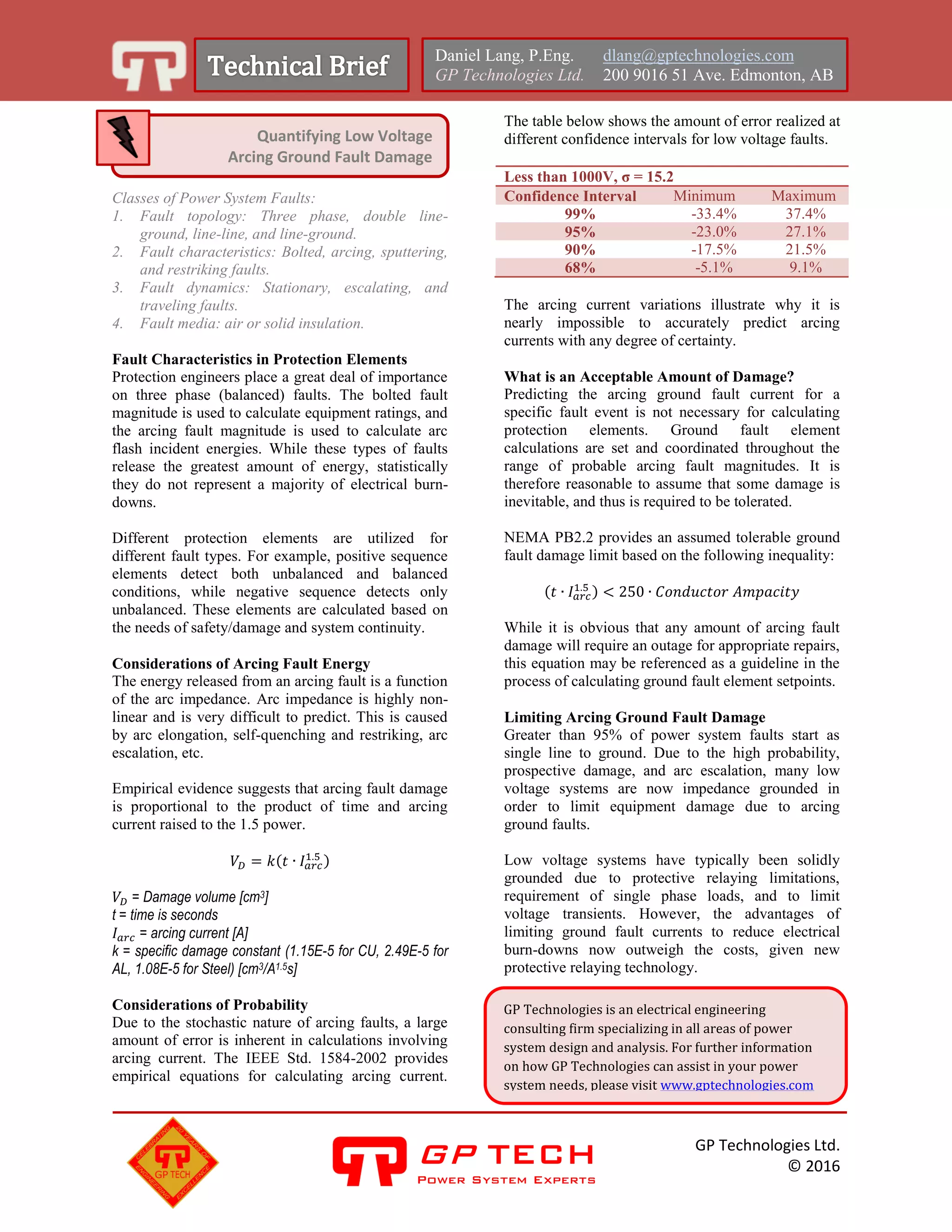 Technical Brief_Quantifying Arcing Fault Damage_Rev0_30 Jan 2017 | PDF