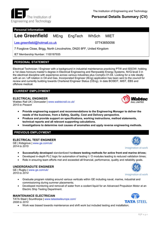 Lee Greenfield CV 04_01_16 | PDF