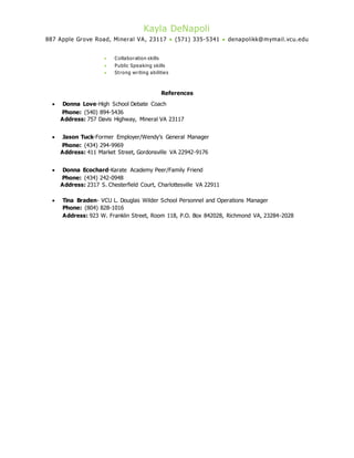 Kayla DeNapoli's Resume | DOCX