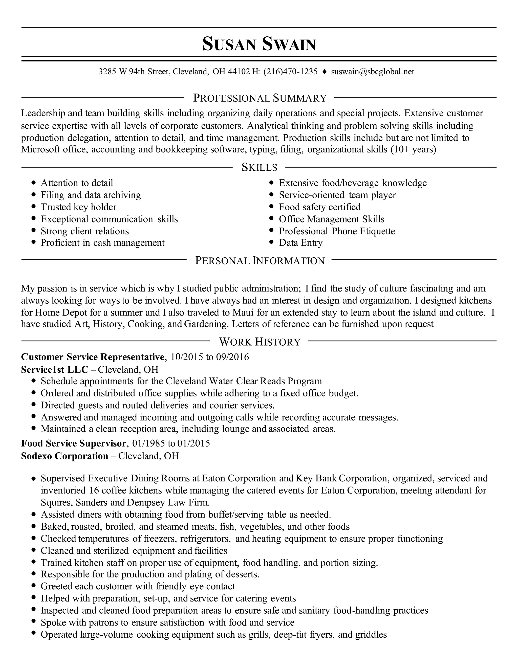 Susan Swain Resume 2 | DOCX