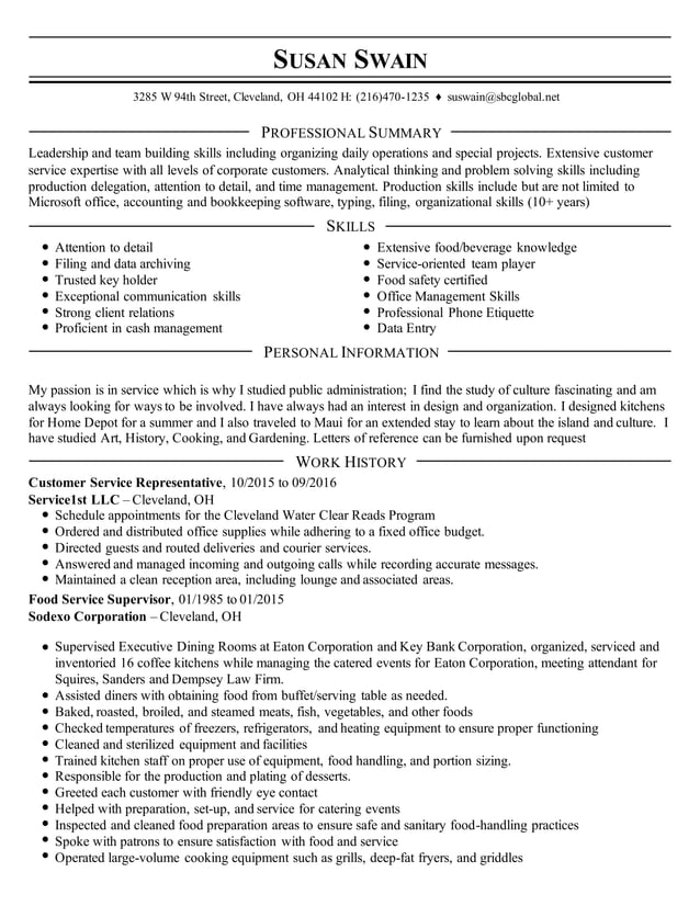 Susan Swain Resume 2 | PDF