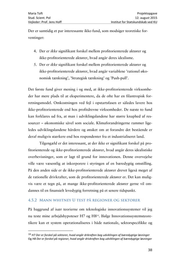 Projektopgave - En bæredygtig omstilling - Maria Toft | PDF