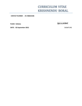 krishnendu -Bio data (edited) Copy - Copy | DOCX
