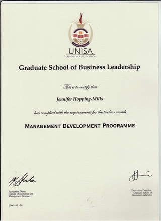 UNISA MDP Diploma 2006 | PDF