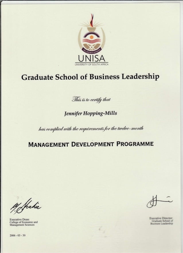 UNISA MDP Diploma 2006 | PDF