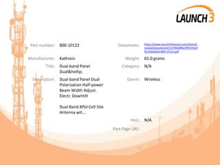 Kathrein 800-10122 | PPTX | Telecommunications Industry | Industries