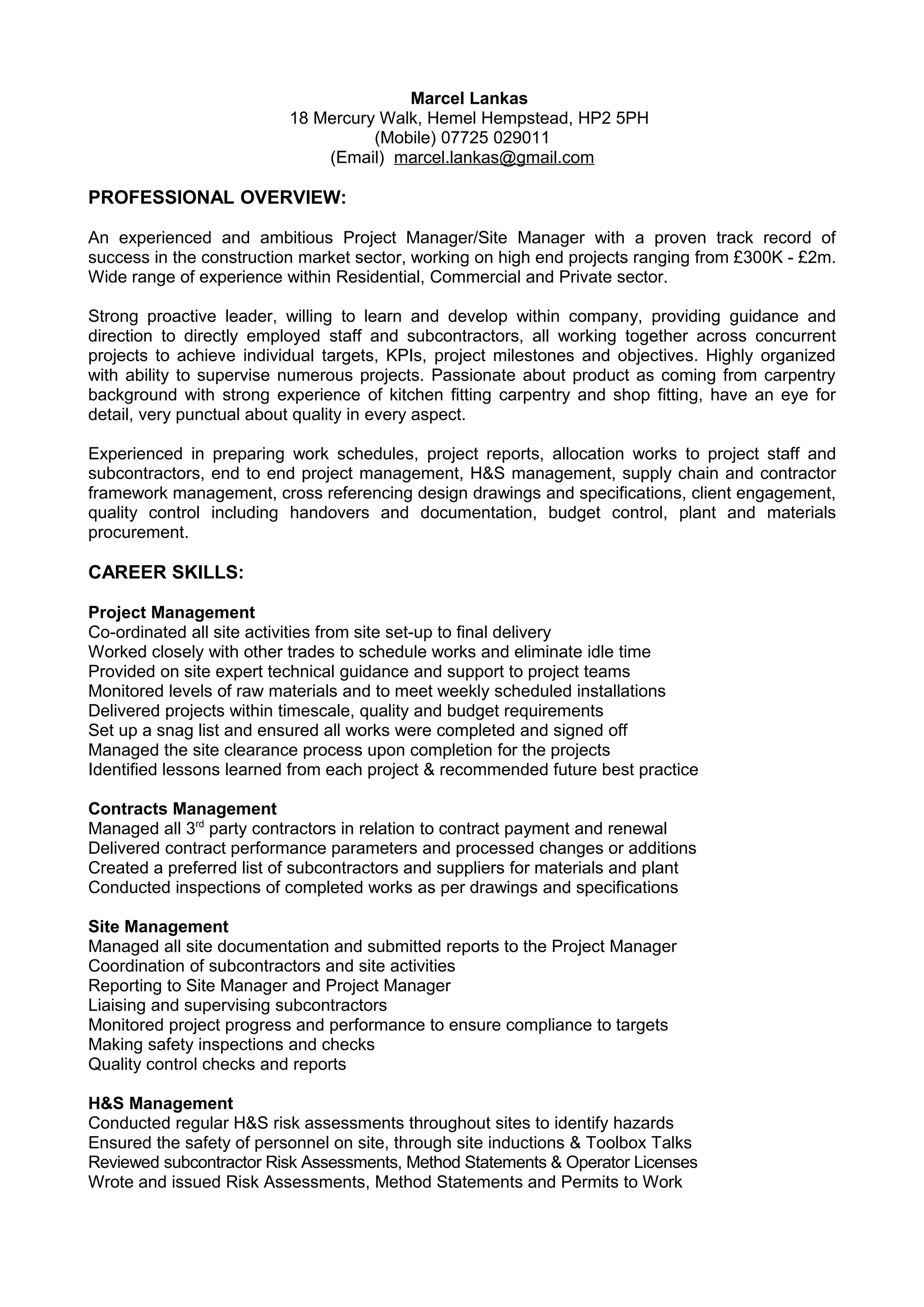 Marcel Lankas CV | DOC