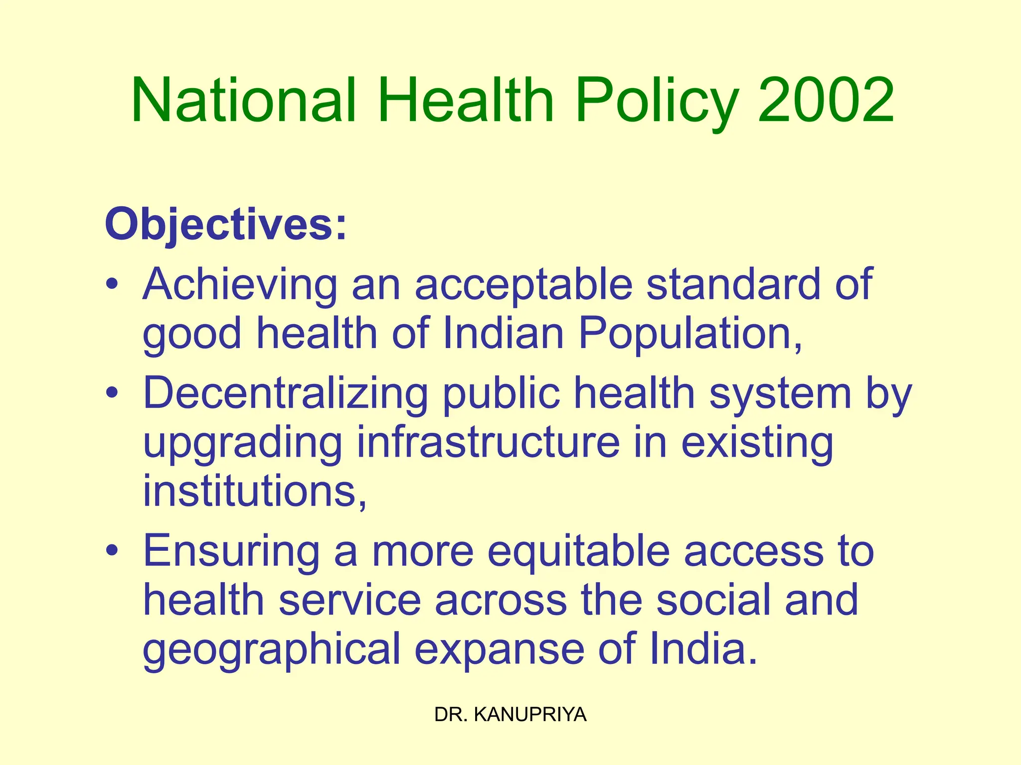 National health policy | PPT