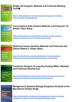 Microbiome Analysis Methods and Protocols Robert G. Beiko | PDF