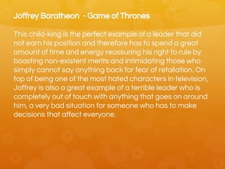 The Best Lessons From The Worst Fictional Leaders | PPT