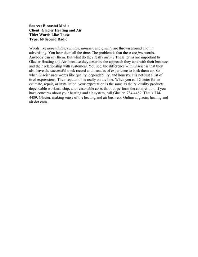 WRITING SAMPLES - SCRIPTS | PDF | Free Download