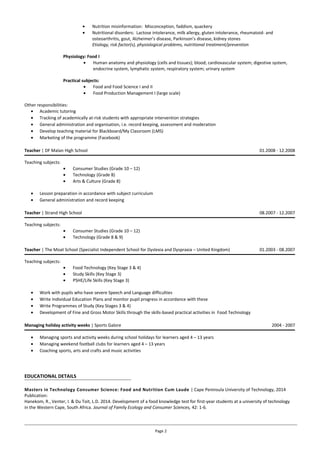 CV Rache Hanekom | DOC