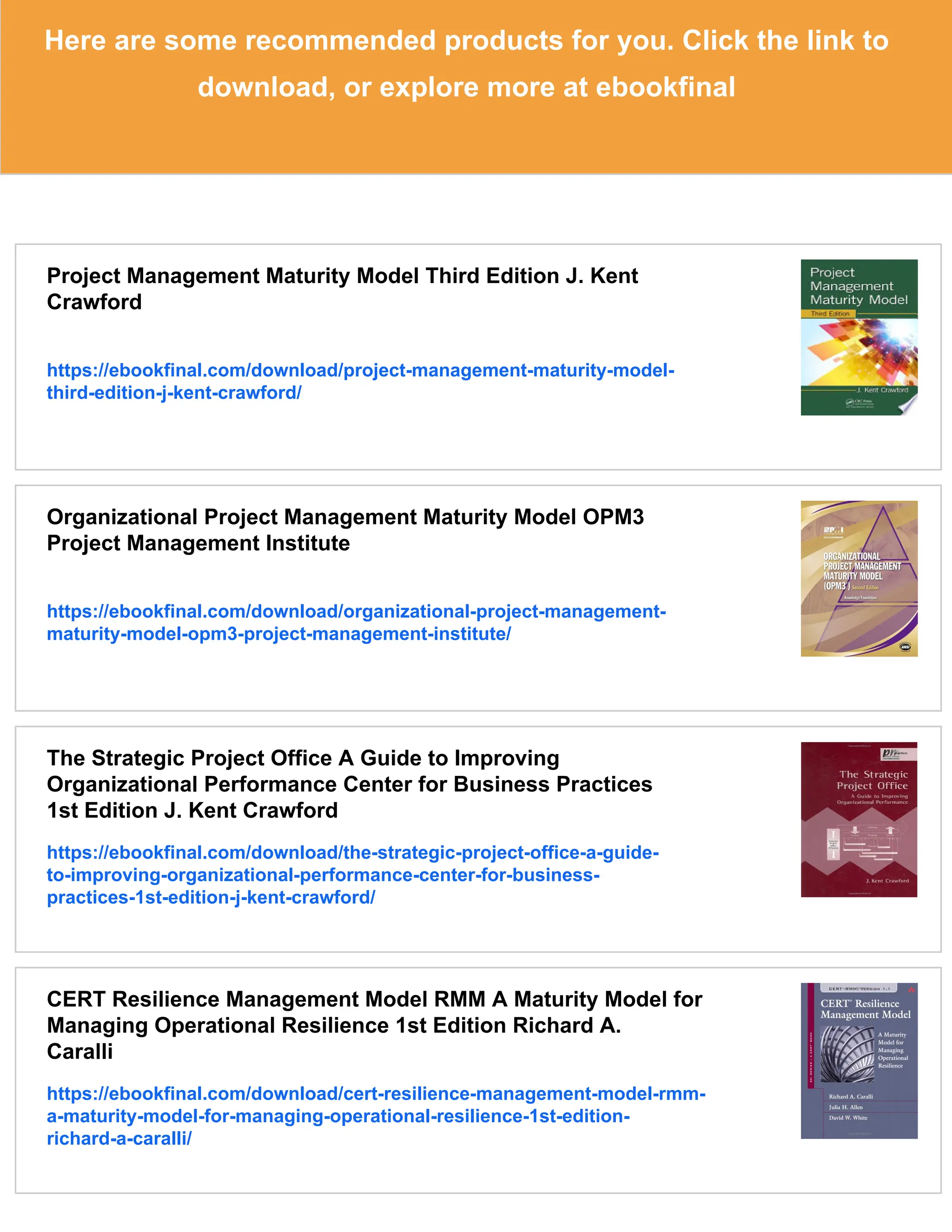 Project management maturity model second edition J. Kent Crawford | PDF